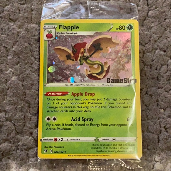 Pokemon | Toys | Pokmon Game Stop Exclusive Rare Holographic Flapple ...